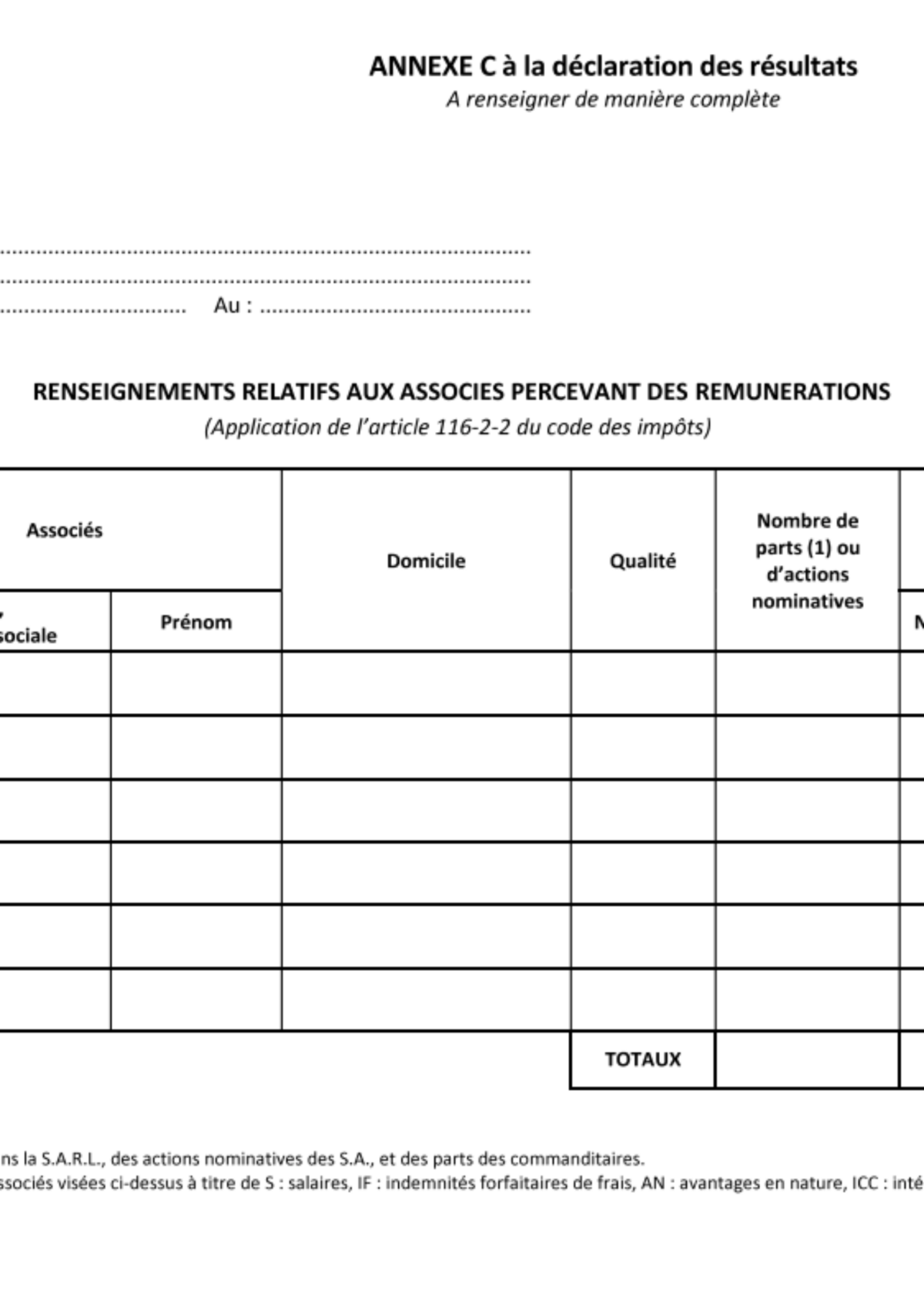 Déclarations – les imprimés – Direction des Impots et des Contributions ...