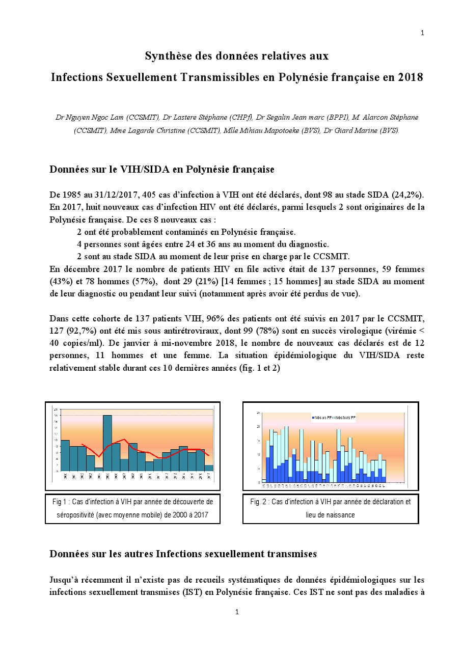 IST – Synthèse des données 2018 en PF – Direction de la santé de ...